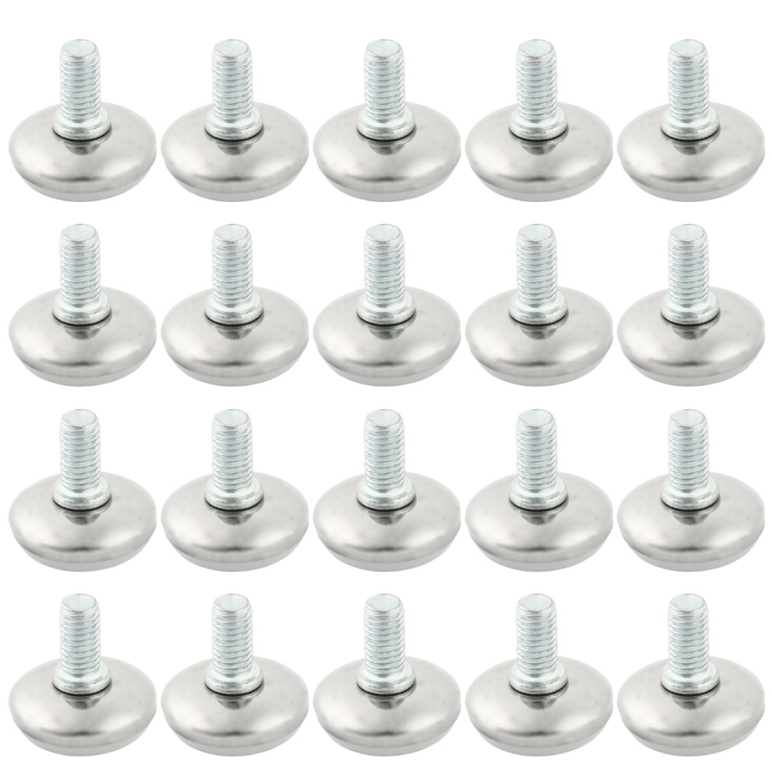 M8x15mm Adjustable Table Desk Cabinet Thread Leveling Feet 20pcs ...