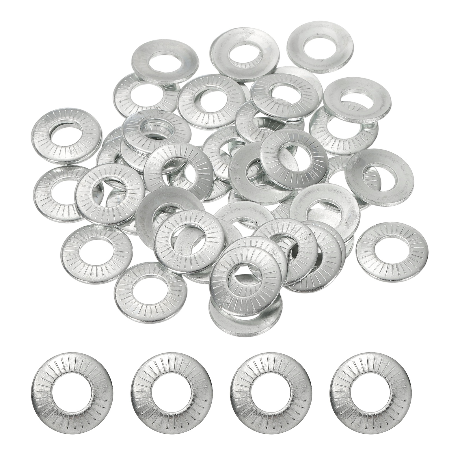 Uxcell Flat Washers Steel Belleville Spring Disc Washer Conical Knurled ...