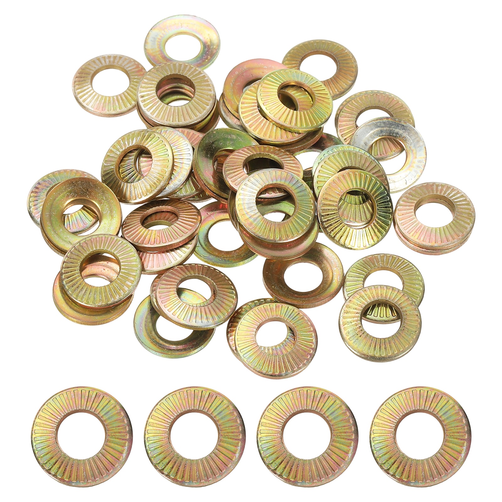 Uxcell Flat Washers Steel Belleville Spring Disc Washer Conical Knurled ...