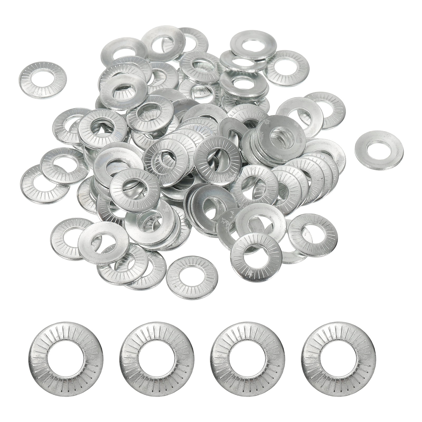 Uxcell Flat Washers Steel Belleville Spring Disc Washer Conical Knurled ...