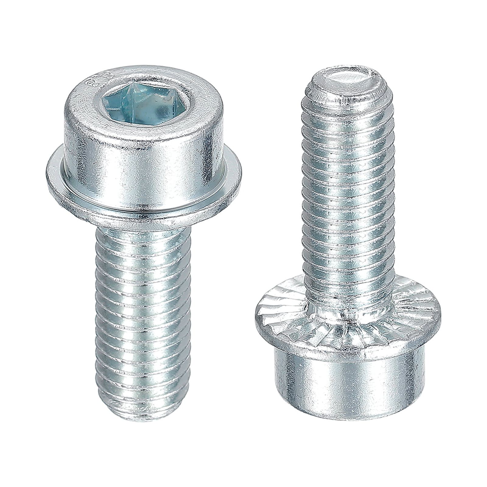 M8x20mm Flanged Socket Head Screws, 10 Pack 8.8 Grade Carbon Steel ...