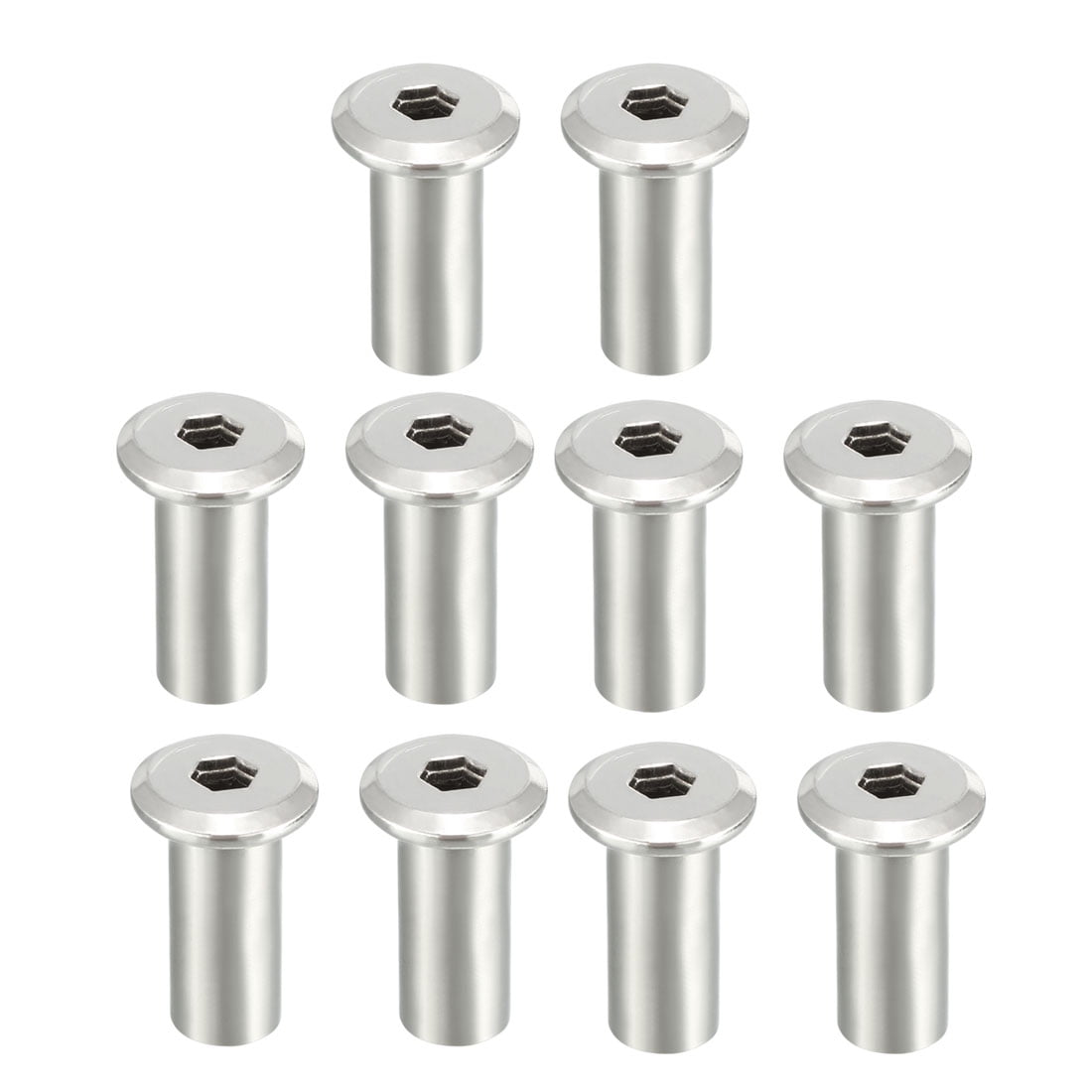 M8x20mm Rivet Hex Socket Head Insert Nut Screw Post Nickel Plated 10Pcs ...