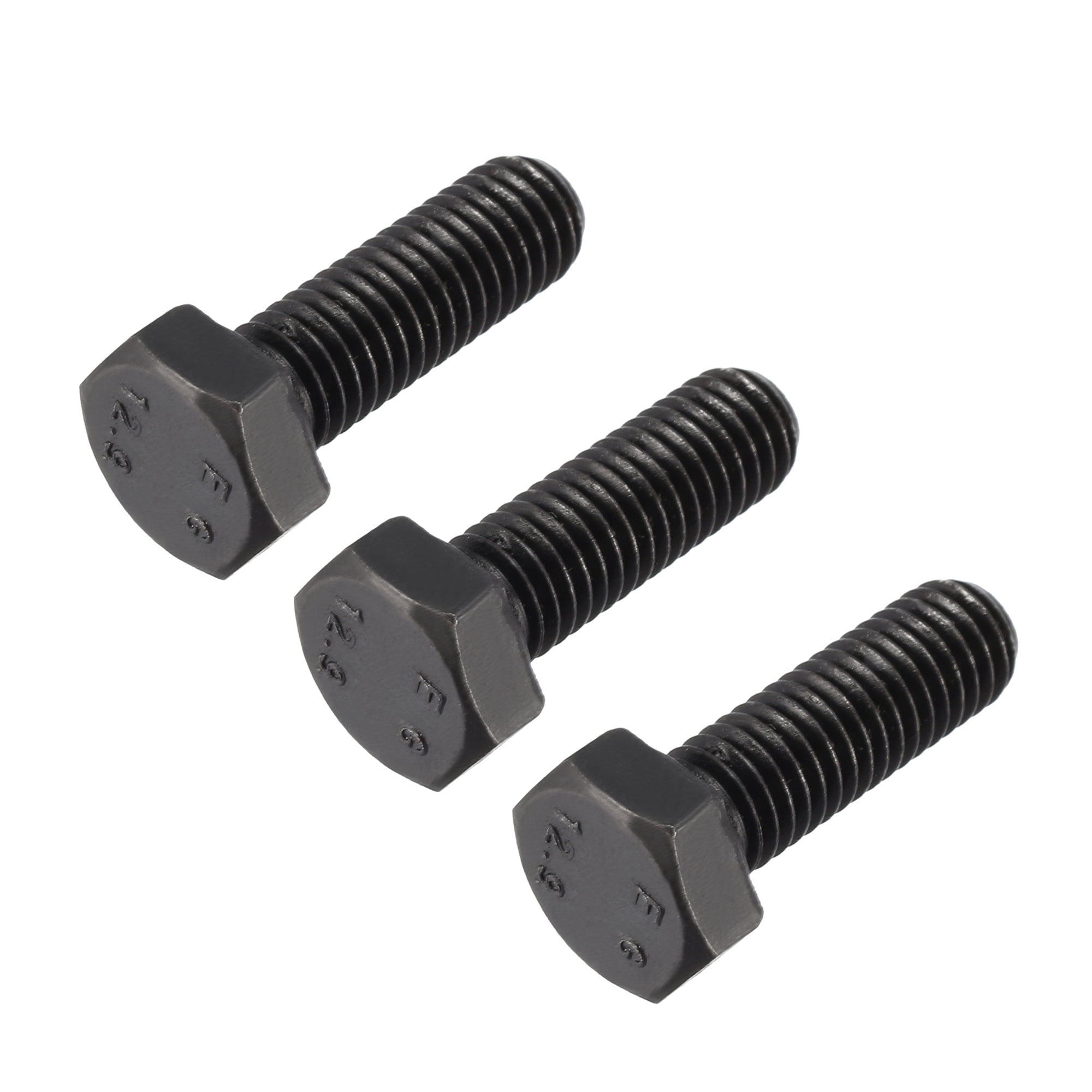 M8x25mm Hex Bolts Left Hand Grade 12.9 Carbon Steel Black 3 Pack ...