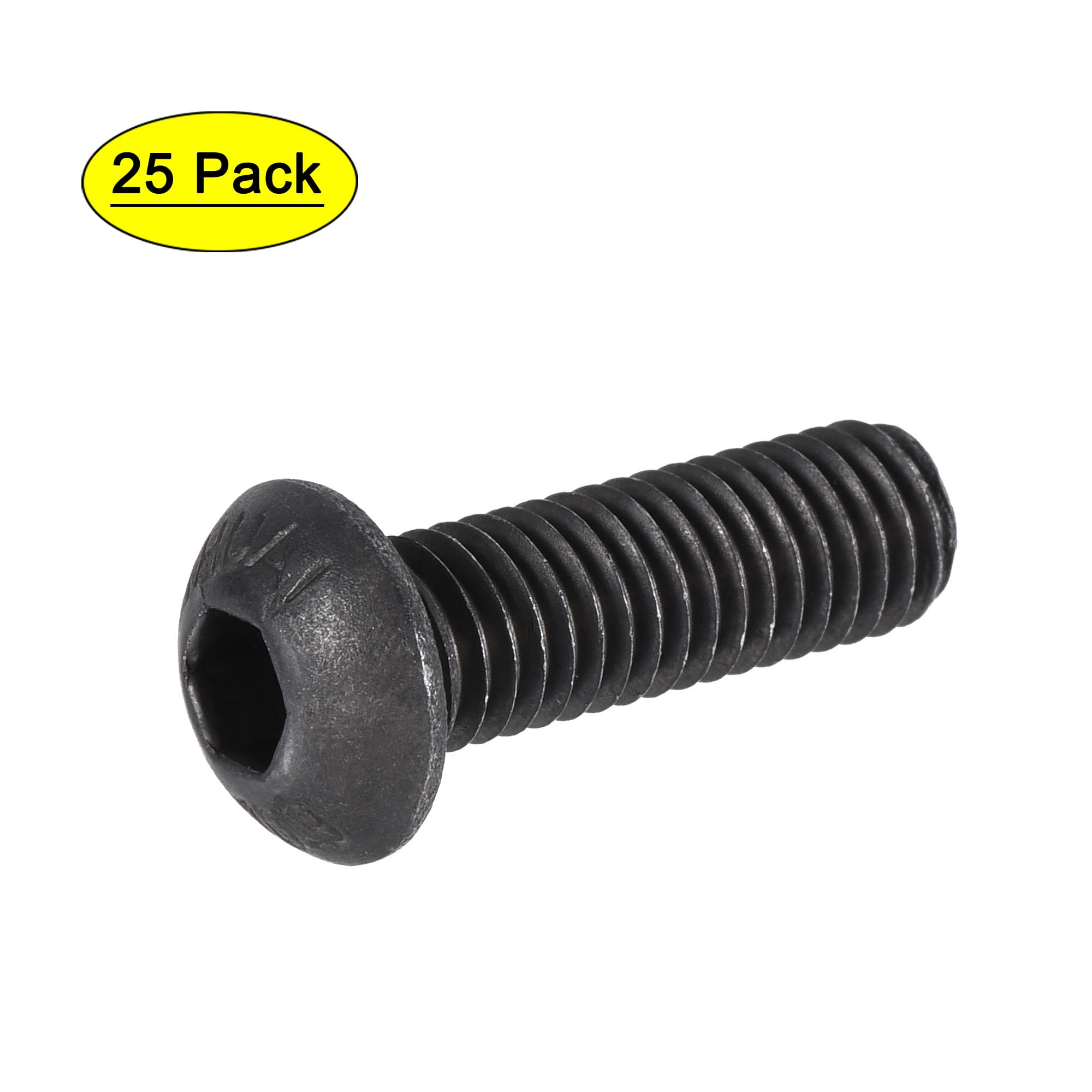 M8x25mm Hex Socket Bolts Carbon Steel Blackening 25 Pack - Walmart.com