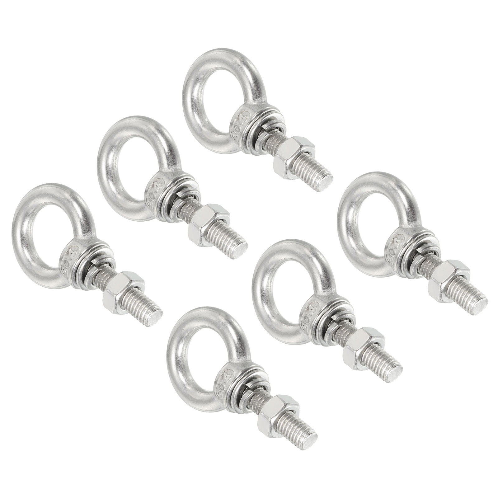 M8x30 5/16"x1.18" Stainless Steel Eye Bolts Threaded Screw Eyebolt ...