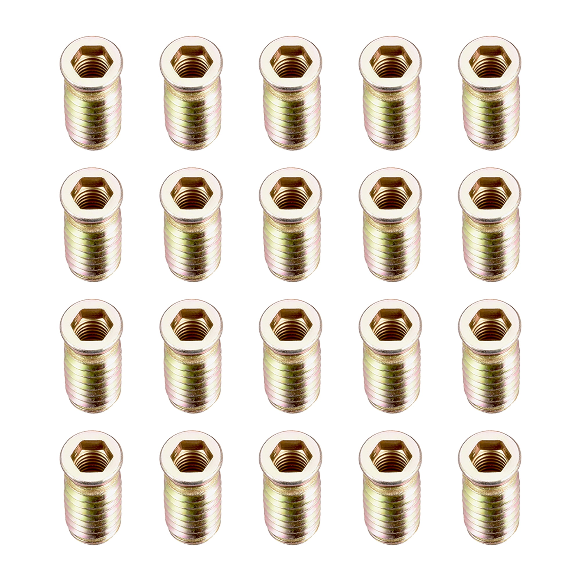 M8x30mm Threaded Insert Nuts Carbon Steel Zinc Plated 20 Pack - Walmart.com