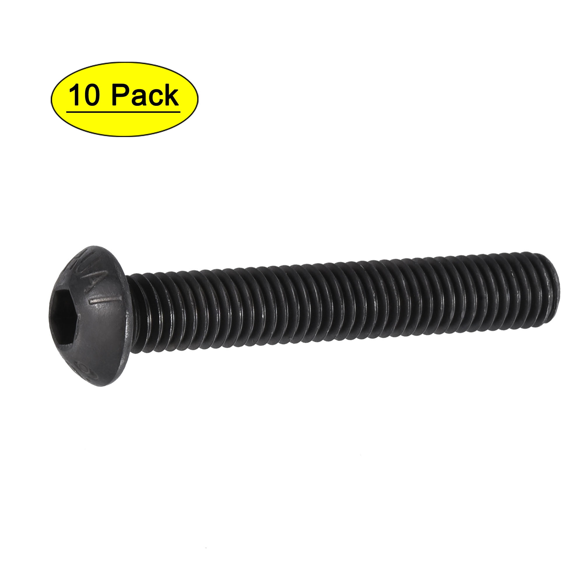 M8x50mm Hex Socket Bolts Carbon Steel Blackening 10 Pack - Walmart.com
