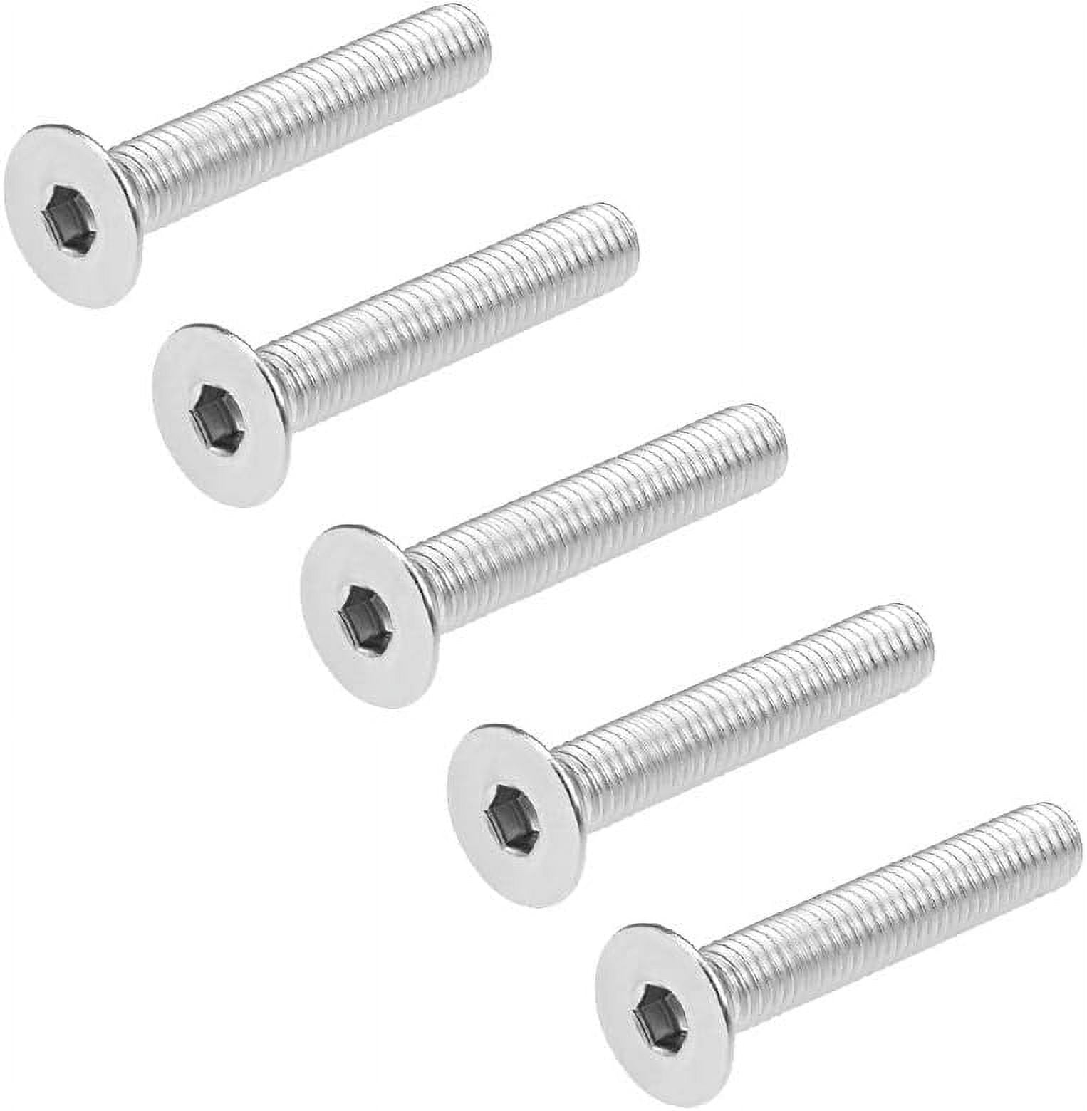 M8x55mm Flat Head Machine Screws Inner Hex Screw 304 Stainless Steel Fasteners Bolts 5Pcs ...