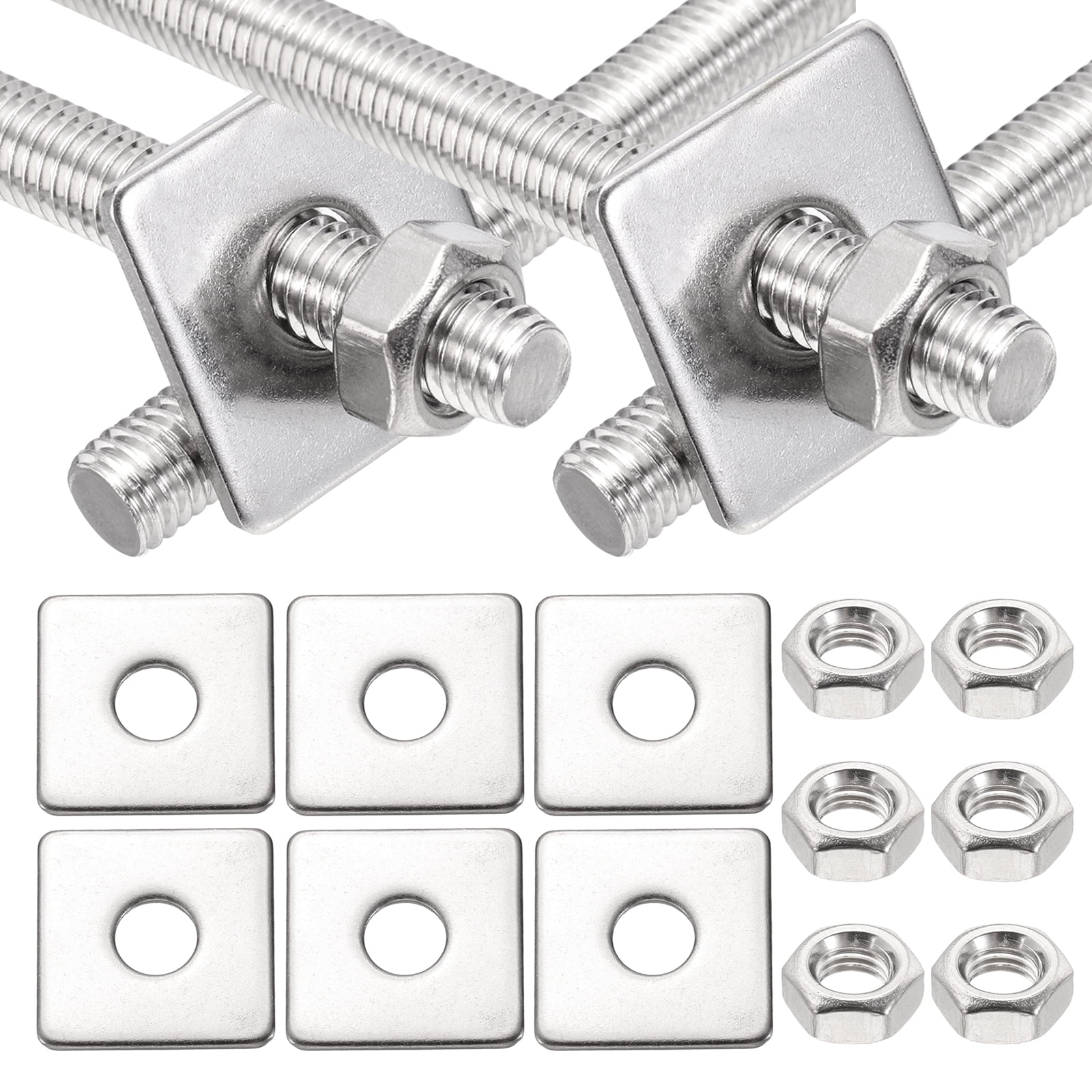 M8x55mm Fully Threaded Rod, 4Set 304 Stainless Steel Threaded Rods Bar ...