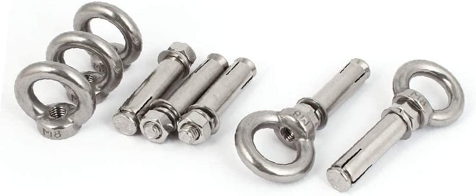 M8x60mm Expansion Screws Closed Hook Anchor Bolts 5pcs for Wall ...