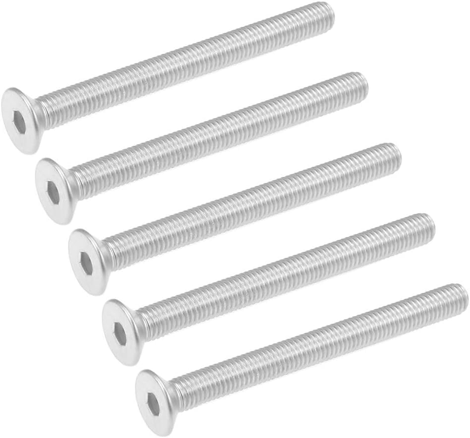 M8x85mm Flat Head Machine Screws Inner Hex Screw 304 Stainless Steel Fasteners Bolts 5Pcs ...