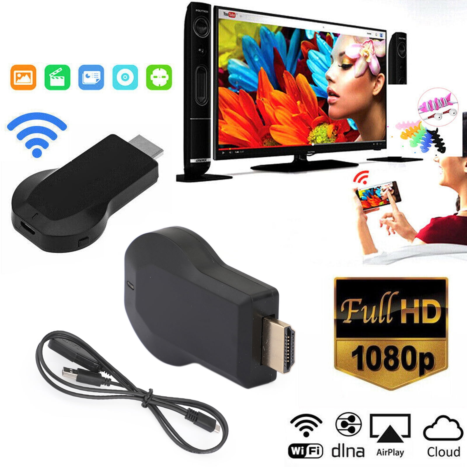 M9 Plus HD Media Player TV Cast Stick WIFI Display Receiver Dongle - Walmart.com