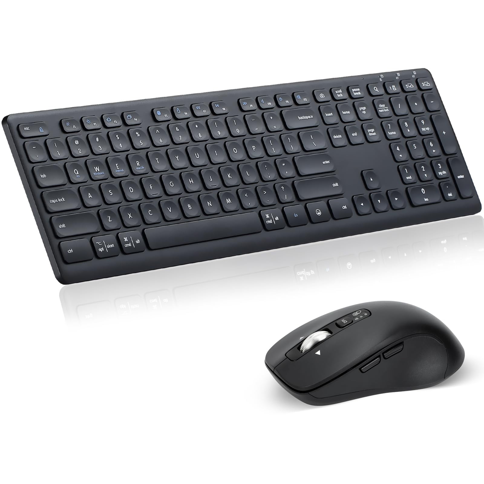 M9300 Wireless Keyboard and Mouse, 2.4G USB Receiver and Dual Bluetooth ...