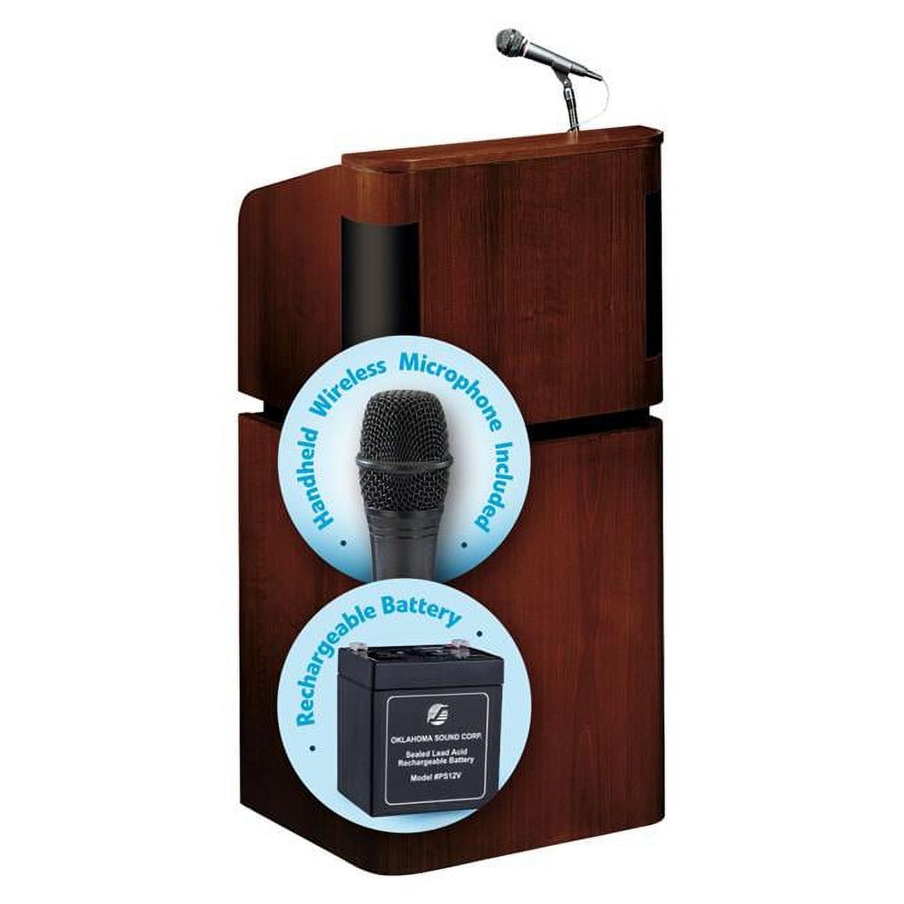 M950-901-MY-WT-LWM-5 Tabletop & Base Combo Sound Lectern - Mahogany ...