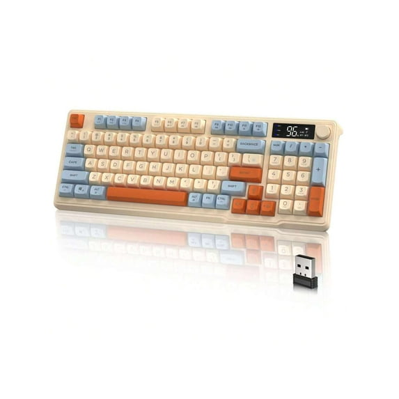 M96 Wireless Gaming Keyboard,Knob Control Bluetooth/2.4G Wireless ...