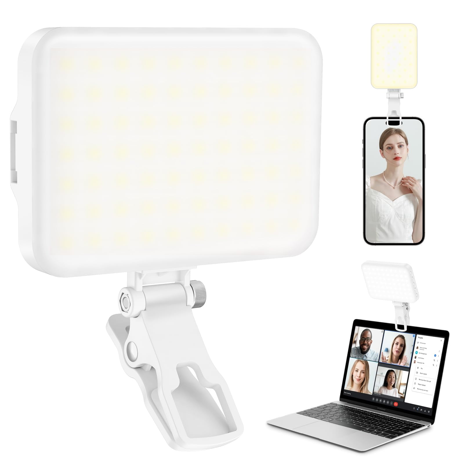 M966 60 LED Portable Selfie Light Video Conference Lighting with Clip ...