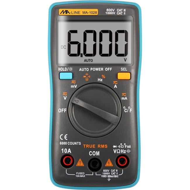 MA-Line MA-1028 Digital Multi-Meter with Temperature - Walmart.com