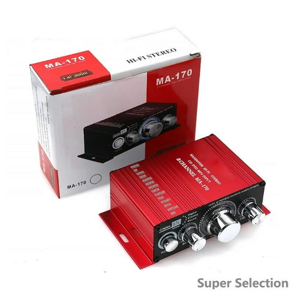 MA170 Mini 2 Channel Stereo Power Amplifier Board, Hi-Fi 12V DC For Car ...