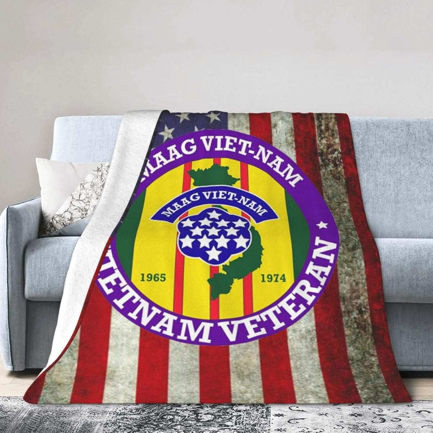 MAAG-Vietnam Vietnam Veteran Blanket Sofa Bedding Ultra-Soft Micro ...
