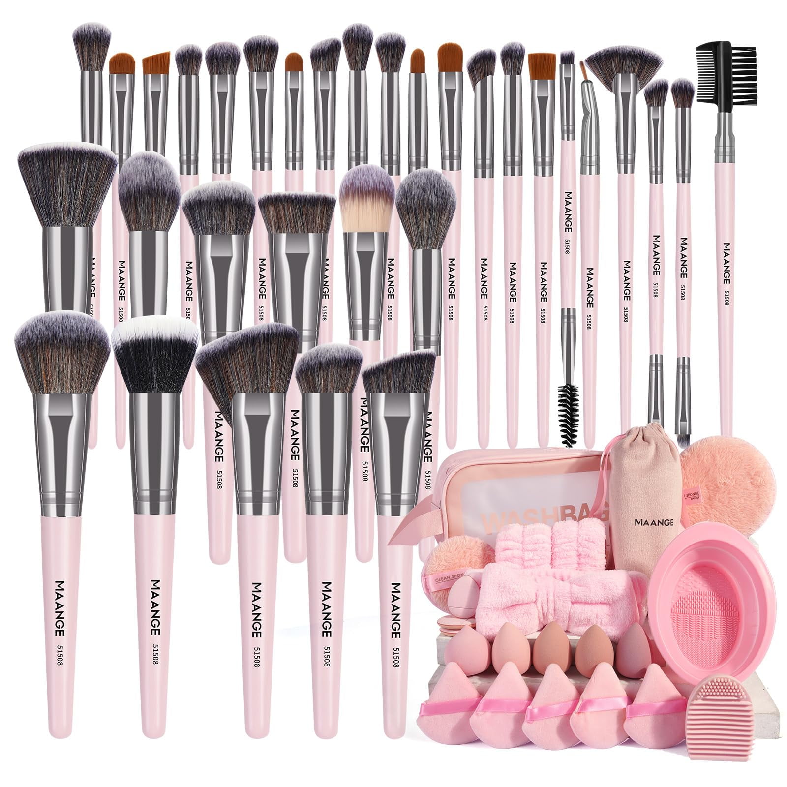 MAANGE Makeup Brushes 54 KEF16 Pcs Makeup Tool Set, Multi-functional Makeup Kit Premium ...