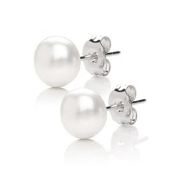 Freshwater Pearl Earrings for Women 925 Sterling Silver,Trendy Earstuds ...