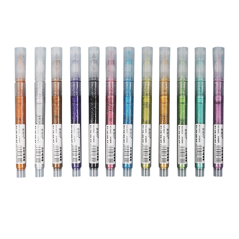 MABOTO 12 Colors Glitter Metallic Marker Pens Set Paint Pens for Black ...