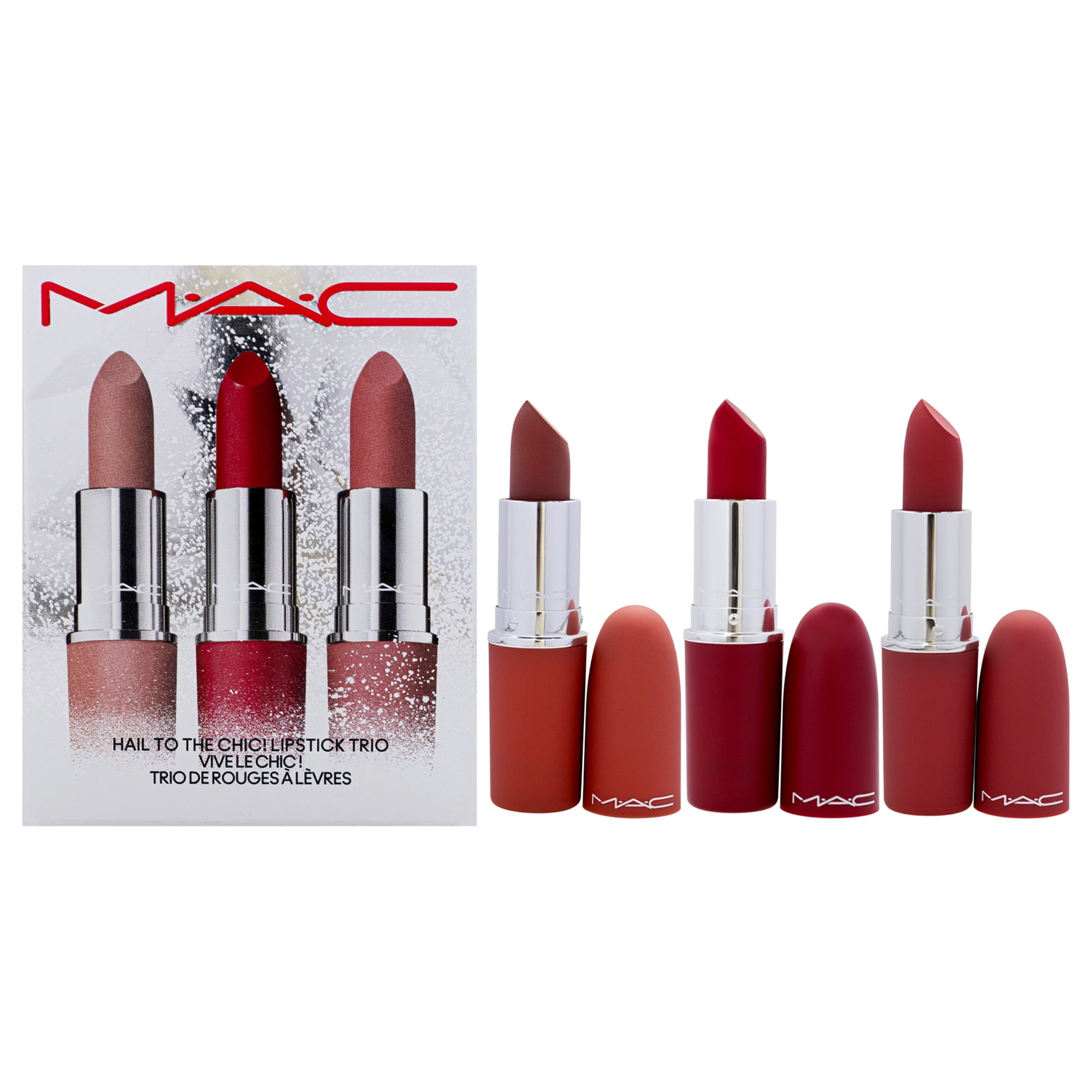 MAC Hail To The Chic Lipstick Trio , 3 Pc 0.10oz Powder Kiss Lipstick ...