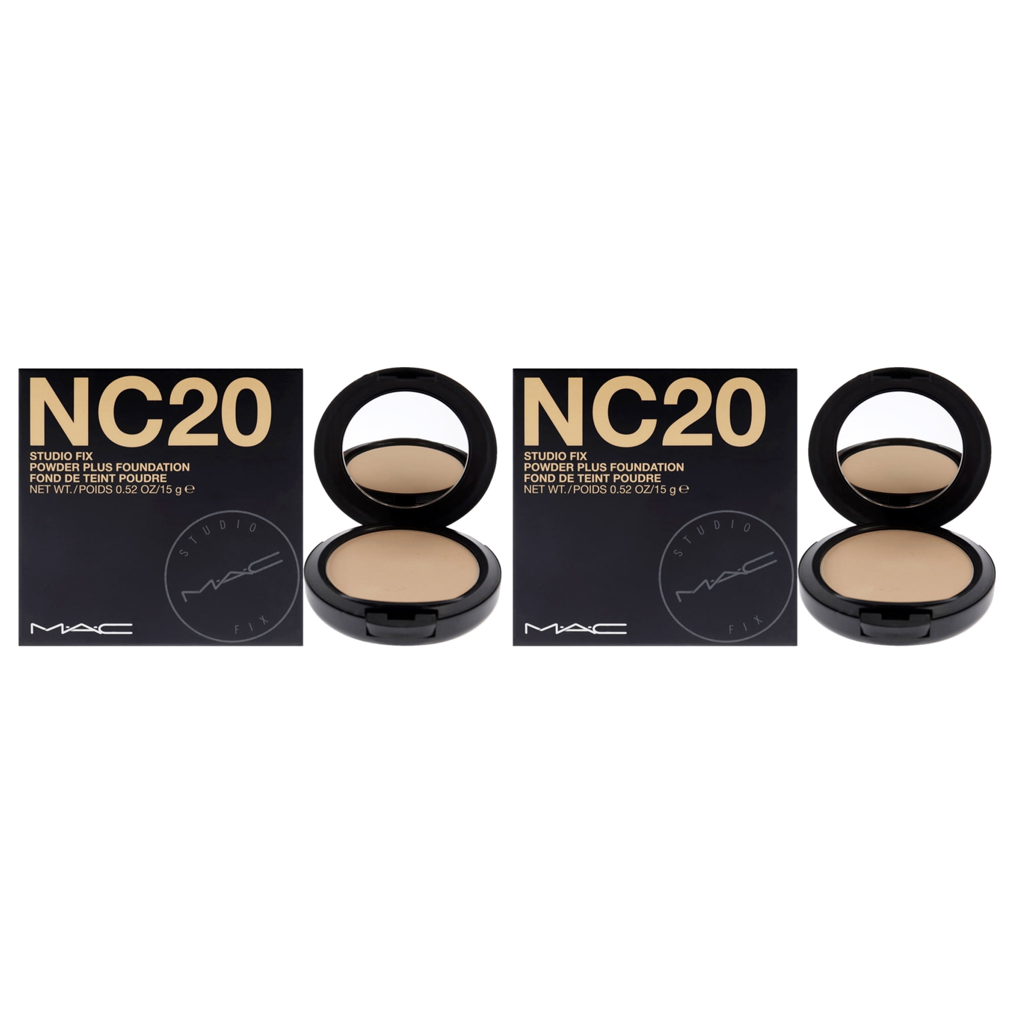 MAC Studio Fix Powder Plus Foundation - NC20 - Pack of 2 , 0.52 oz ...