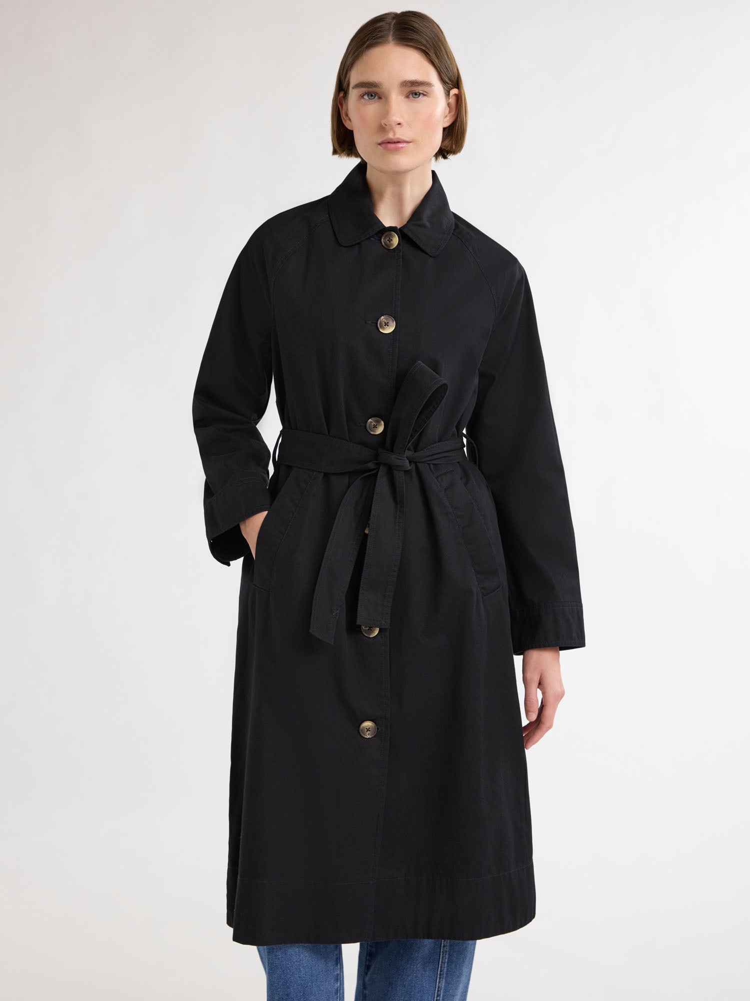 Free Assembly Women’s and Women's Plus Cotton Trench Coat, Sizes XS-4X ...