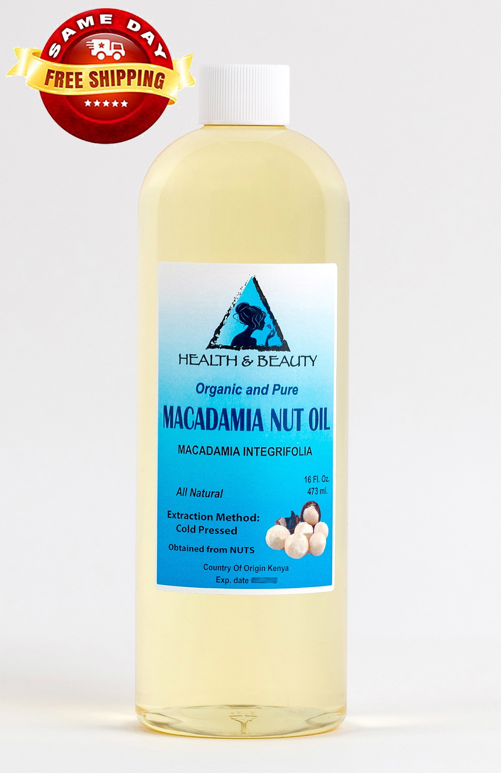 Organic Macadamia Nut Oil, Cold Pressed, 100% Pure for Food Cooking, 16 ...