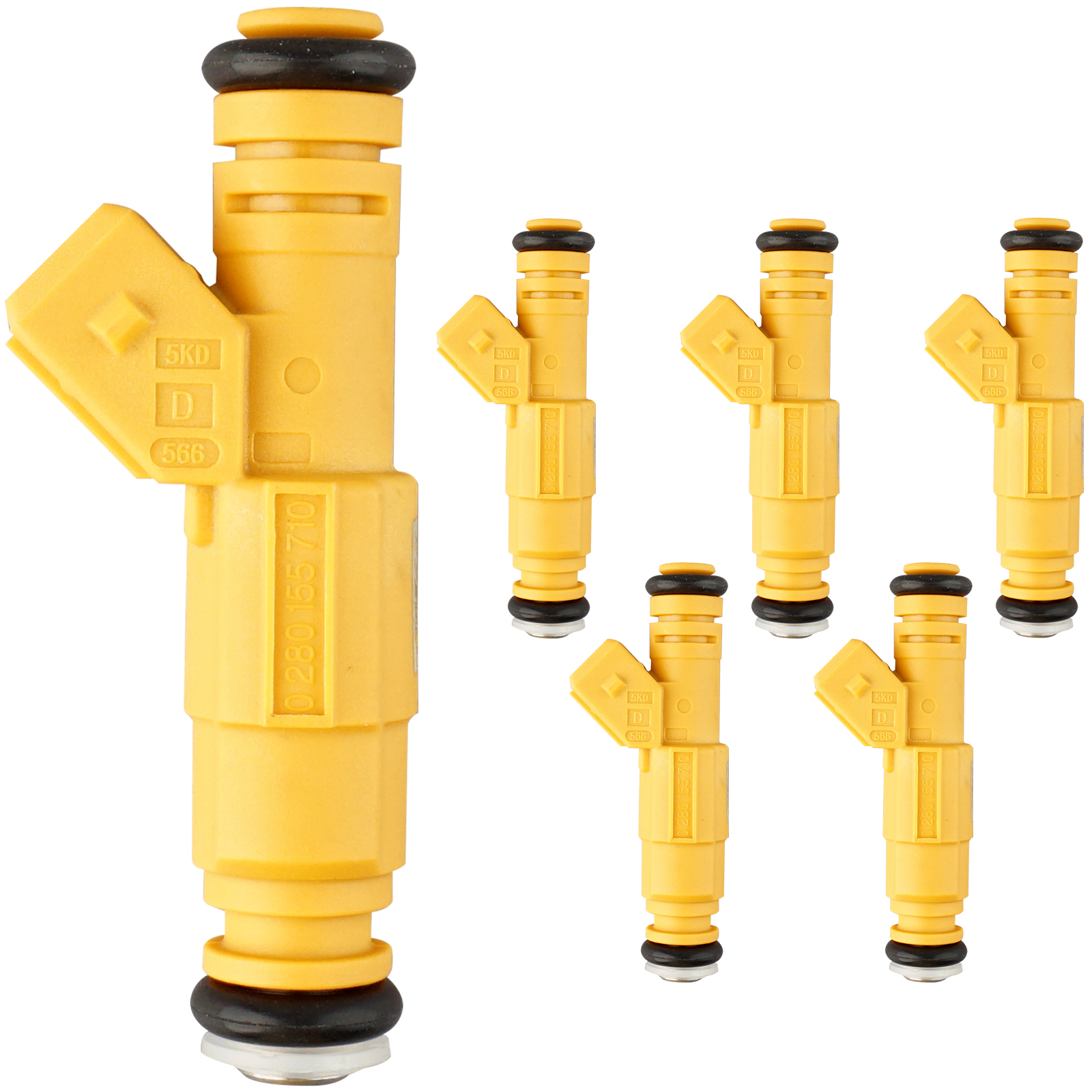 MACAX Set of 6 Fuel Injectors 0280155710 Replacement Compatible with ...