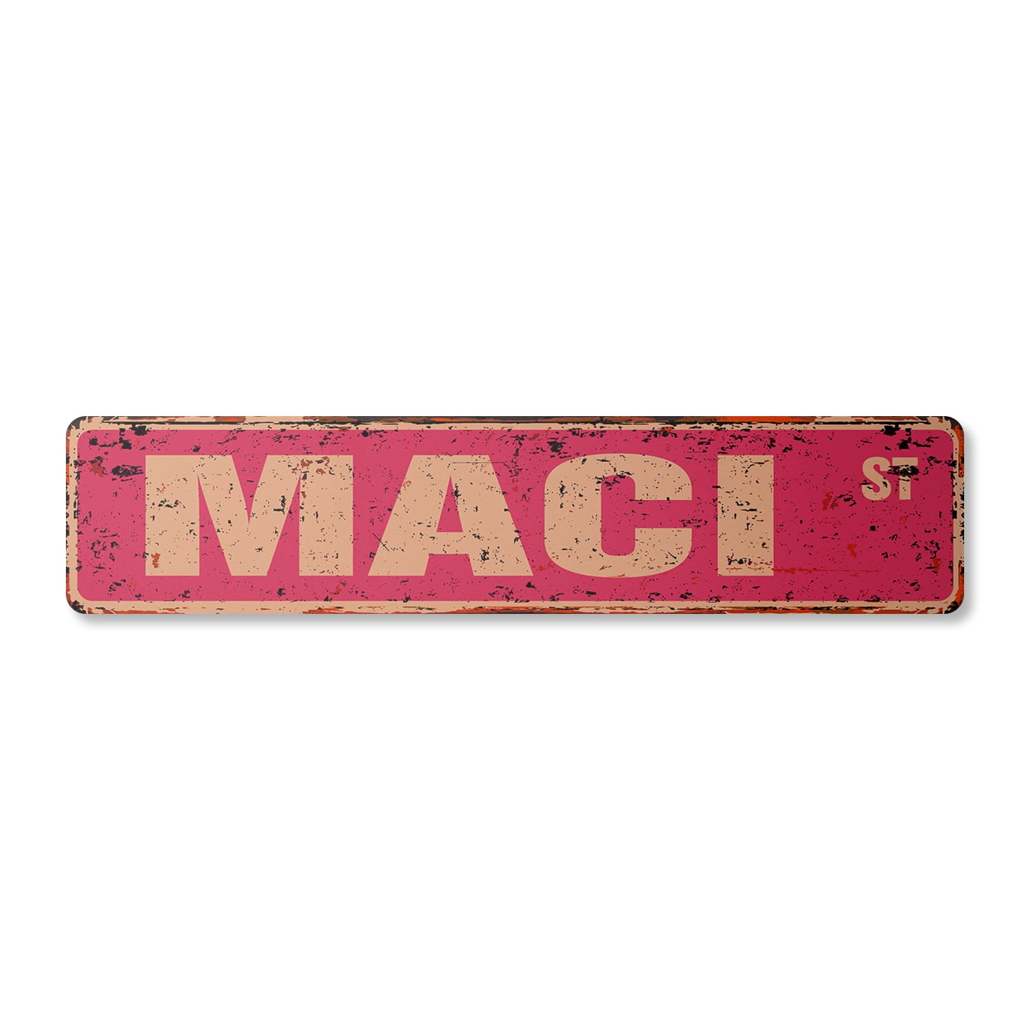 MACI Vintage Plastic Street Sign Childrens Name Room Sign | Indoor ...