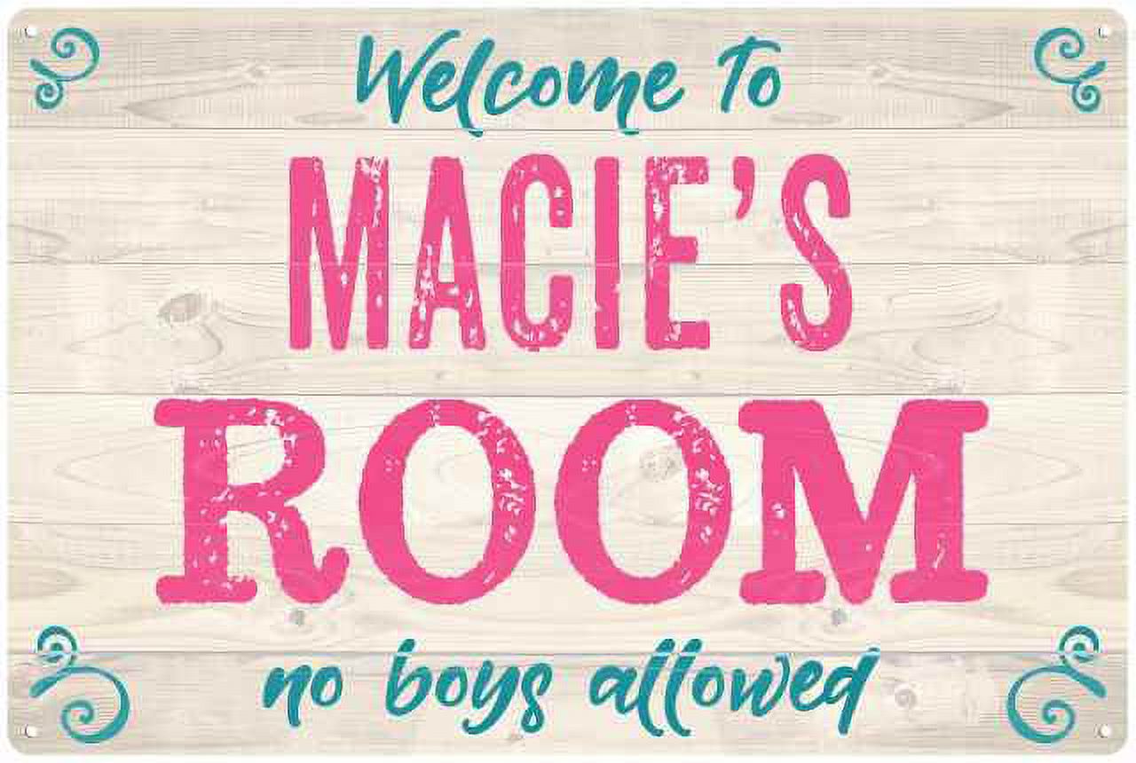 MACIE'S Room Kids Bedroom Sign 8x12 Metal Sign 208120089482 - Walmart.com