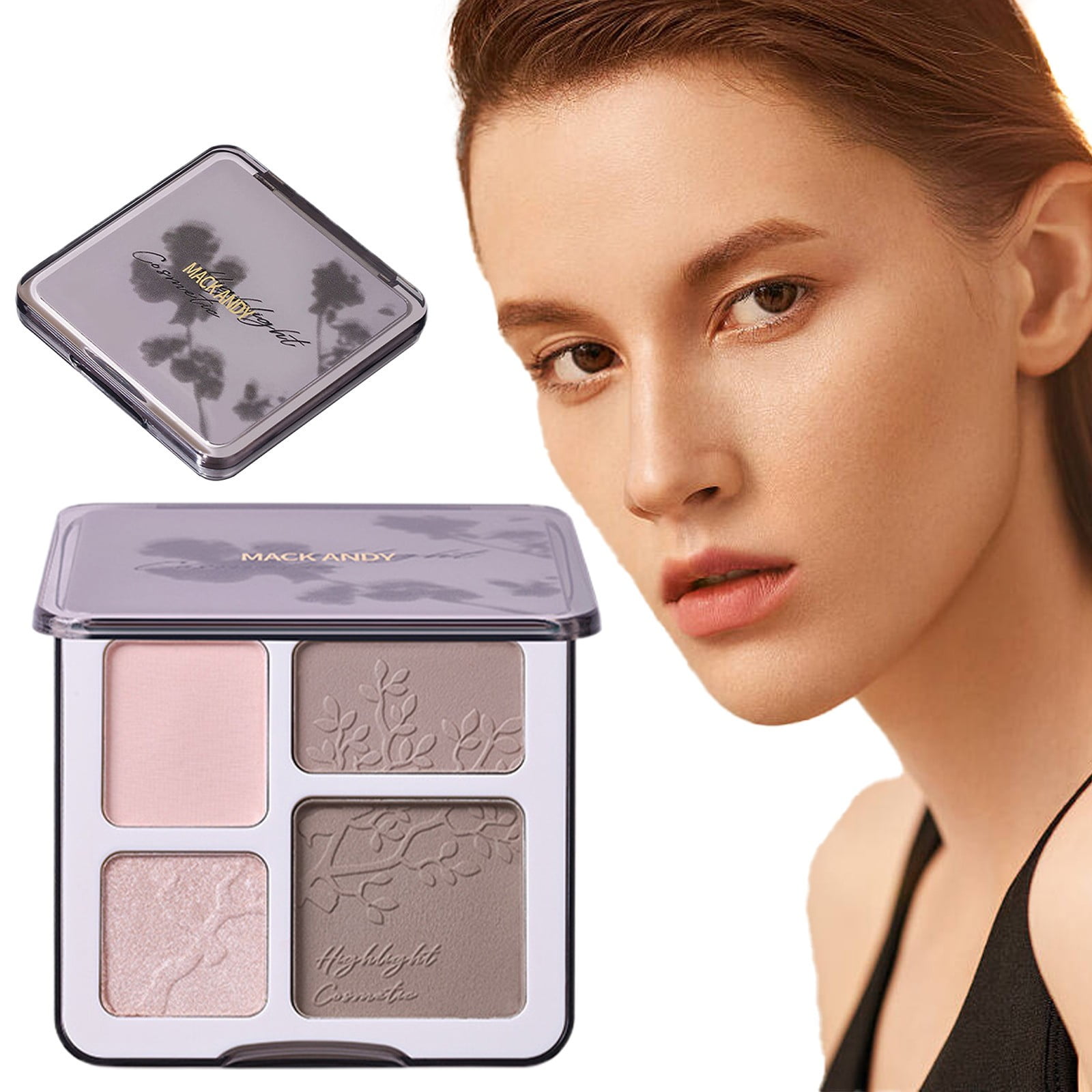 MACK ANDY Face Highlighter Contour Palette – 4-Color Pressed Powder ...