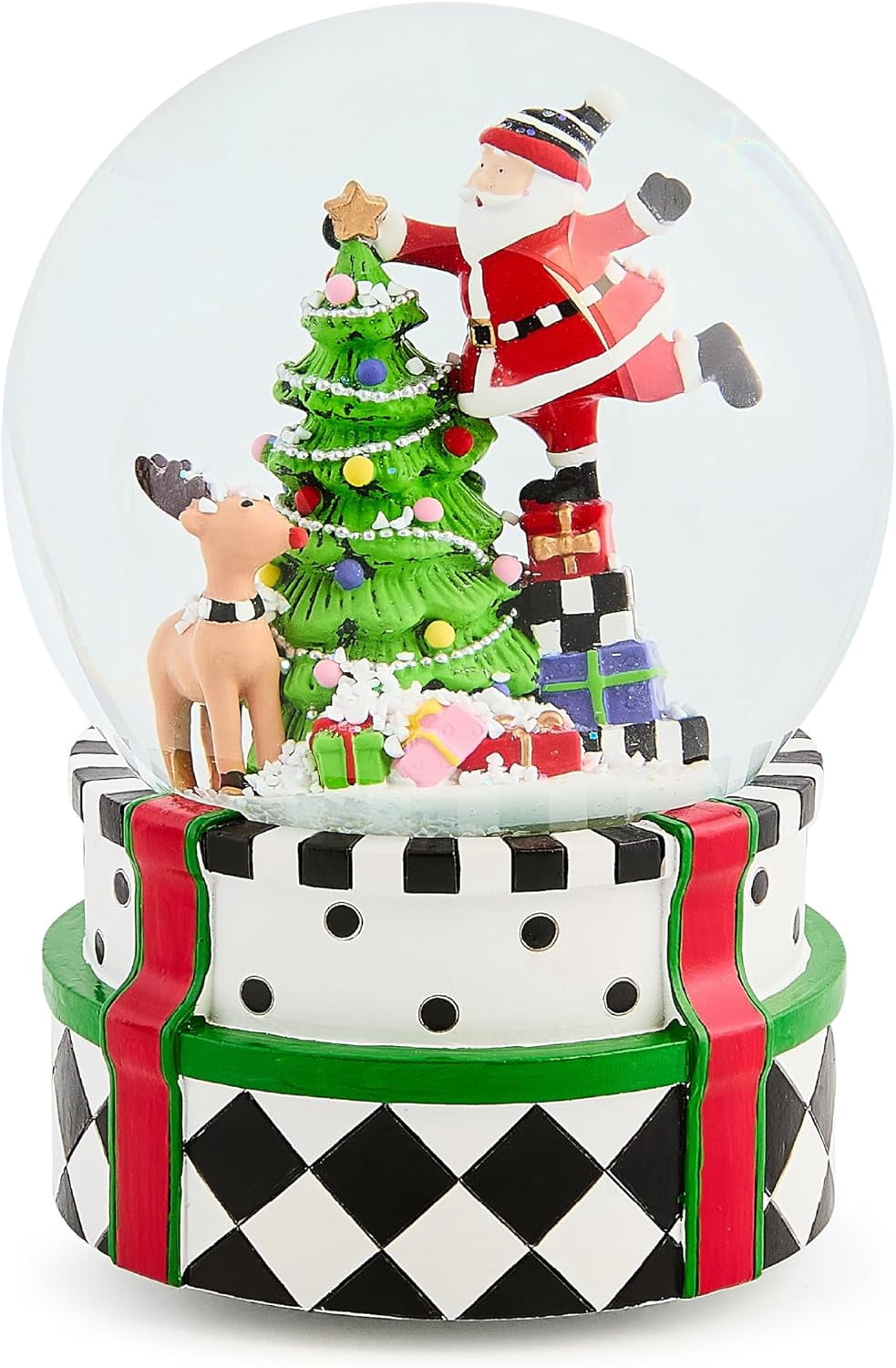 MACKENZIE LDS Snow Globe, Christmas Decor for Living Room, Santa ...