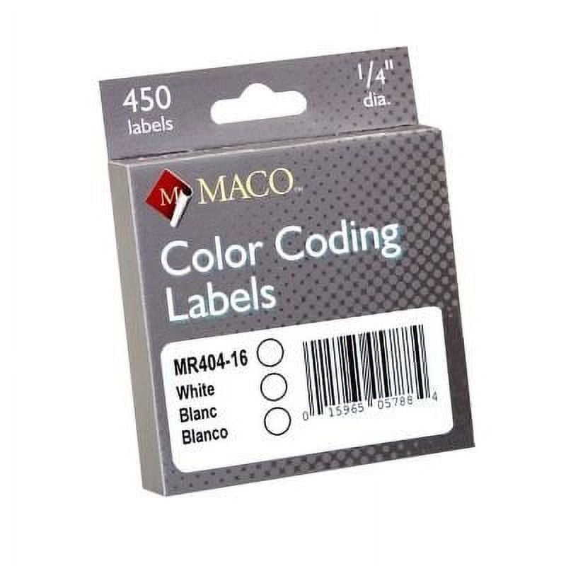 MACO® Color Coding Label, White Round 1/4" Diameter (MR404-16) - Box of ...