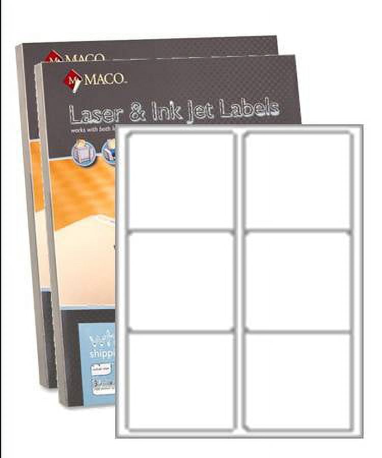 MACO Laser/Inkjet White Shipping COVER-ALL Labels, 3-1/3" x 4", 6 per ...