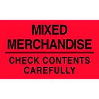 MACO - Mixed Merchandise - Check Contents Carefully - Label, 3 x 5 ...