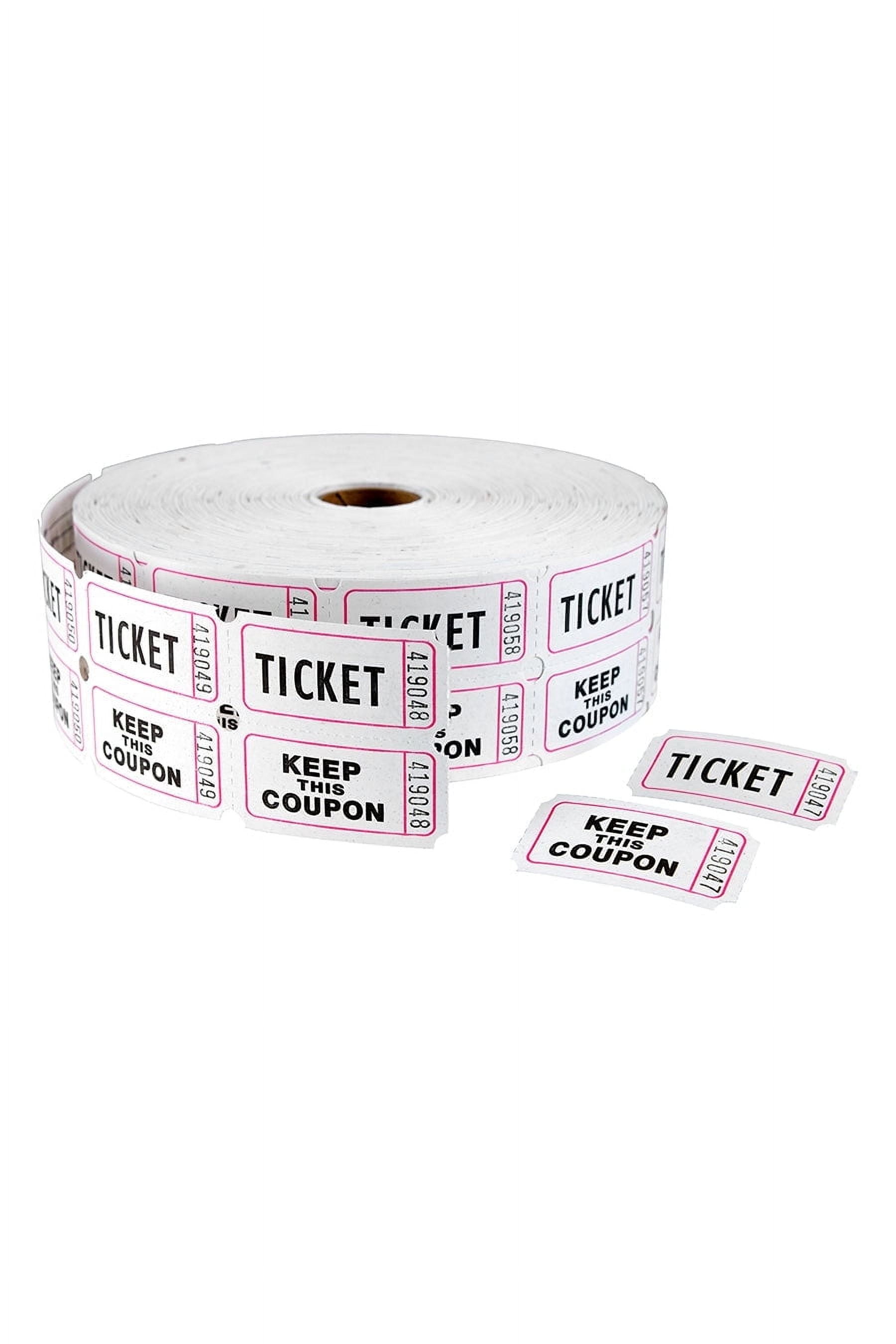 MACO White Double Roll "Ticket/Keep This Coupon" Tickets, 1" x 2", 2000 ...