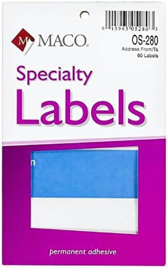 MACO from/to Mailing Labels, 3 x 4 Inches, 60 Per Box, Blue and White ...