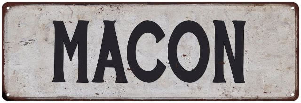 MACON Vintage Look Rustic Metal 6x18 Sign City State 206180041018 ...