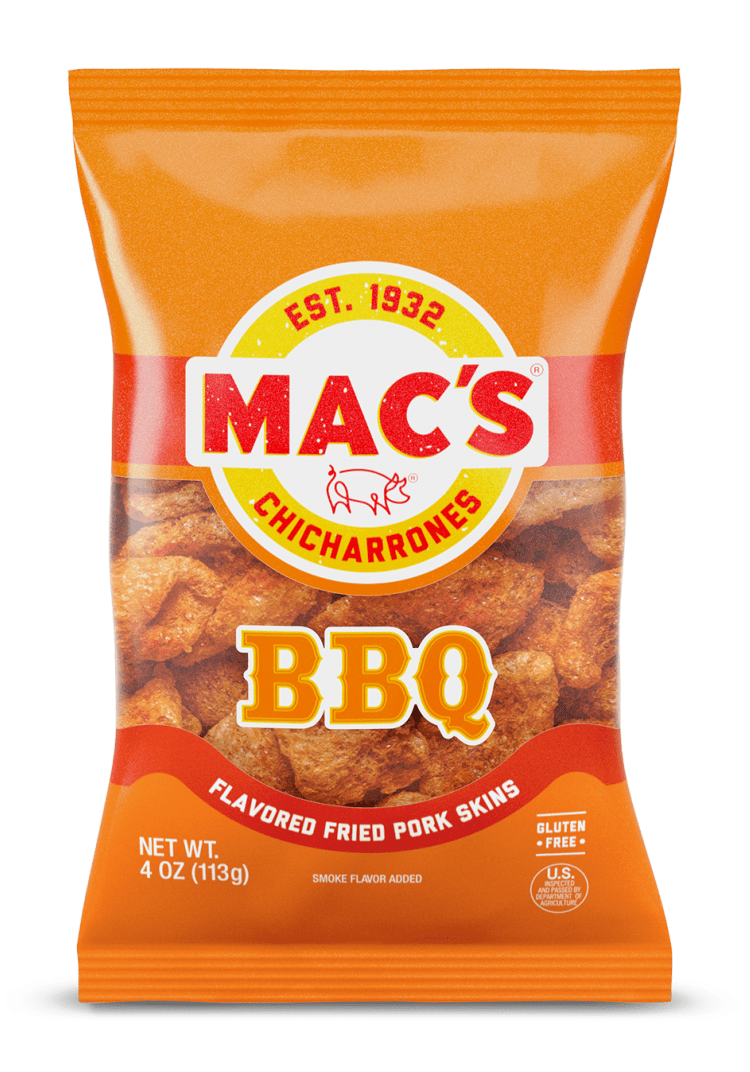 Mac's BBQ Chicharrones Pork Rinds, Pork Skins, 4 oz Bag - Walmart.com