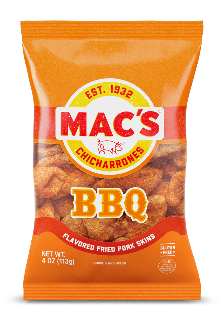 Mac's Bar-B-Q Fried Pork Skins, 4 oz Bag - Walmart.com