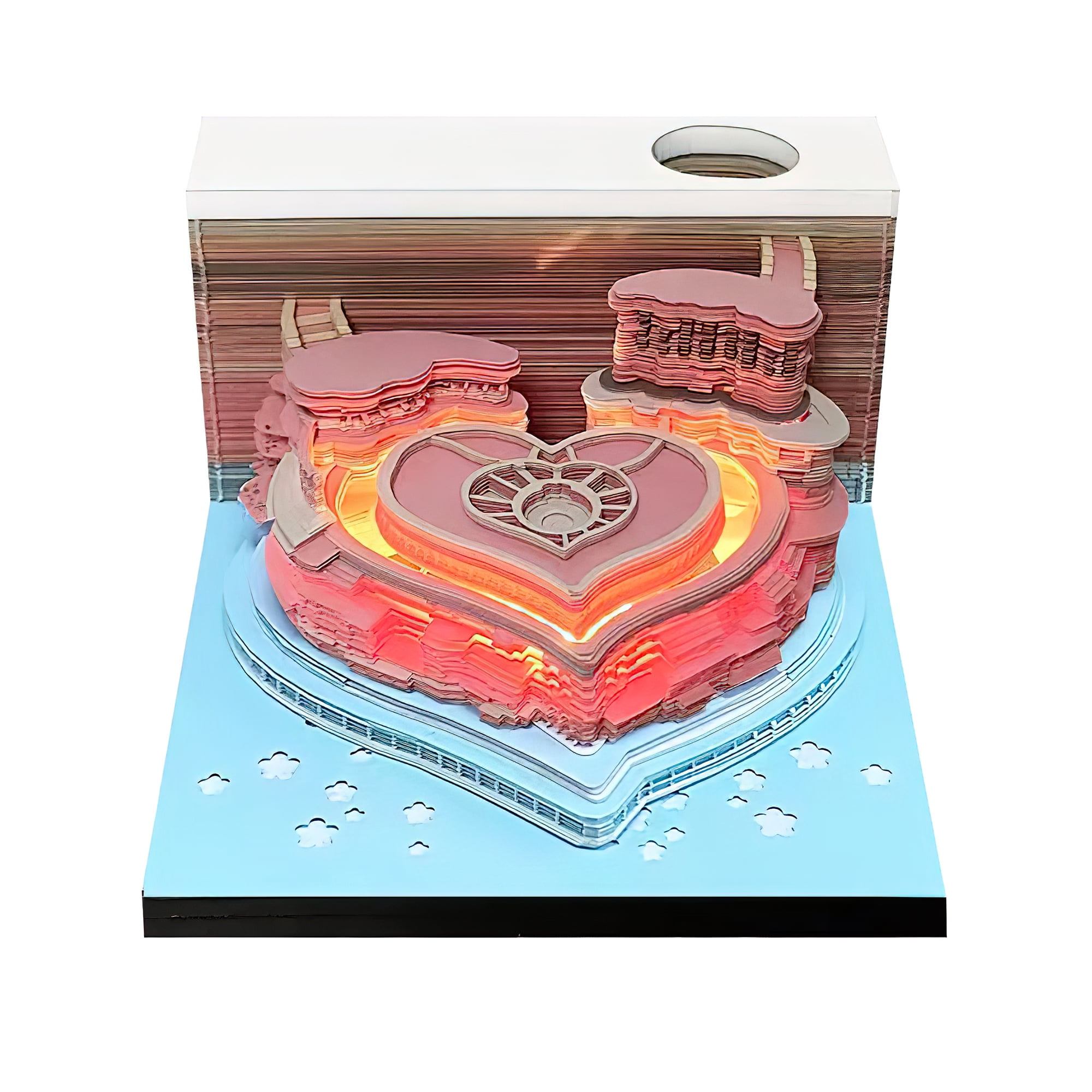 MACTANO 3D Art Sticky Notes Memo Pad Love Castle Rip Away Paper Carving ...