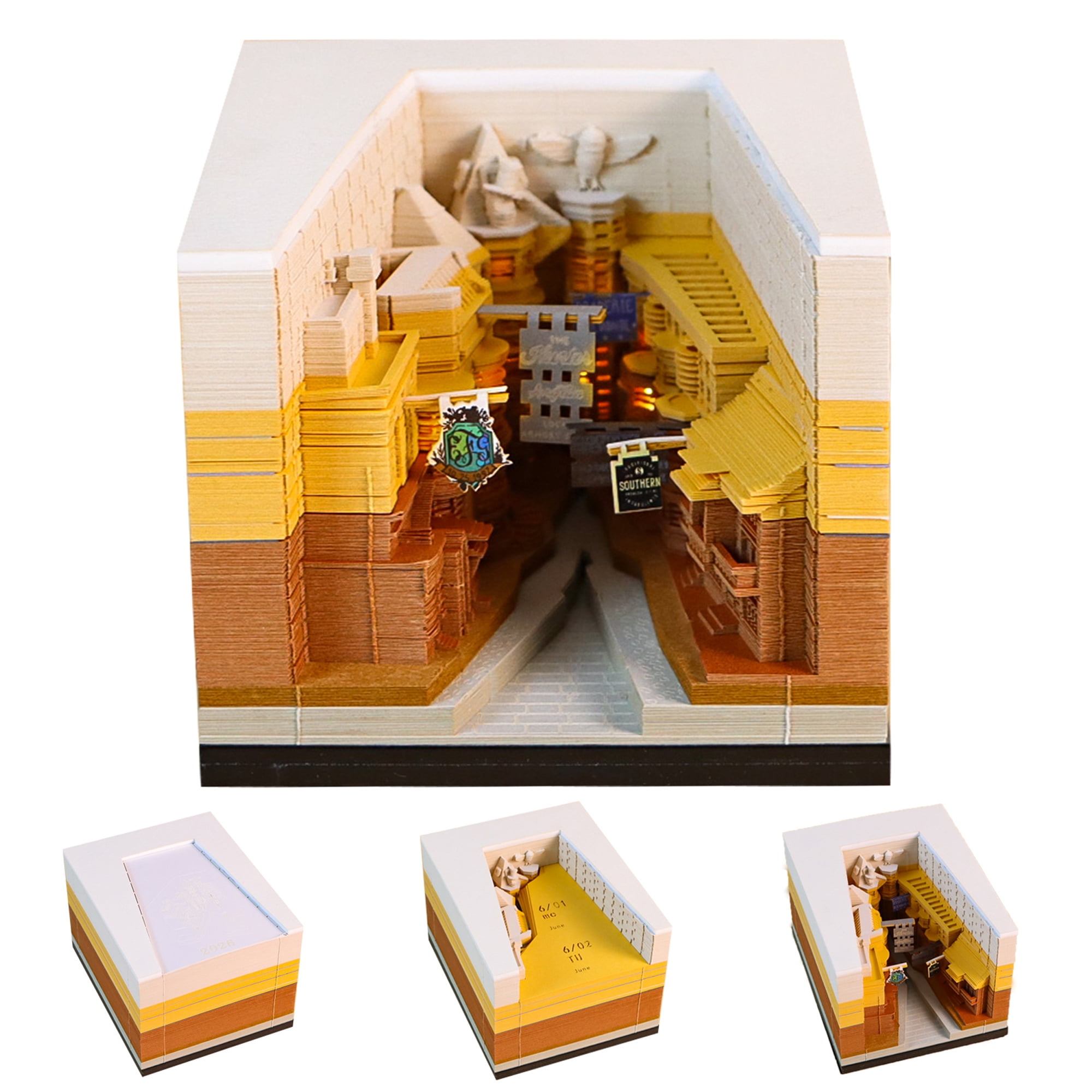 MACTANO 3D Calendar 2026 Diagonal Time Piece Tear Away Memo Pad ...