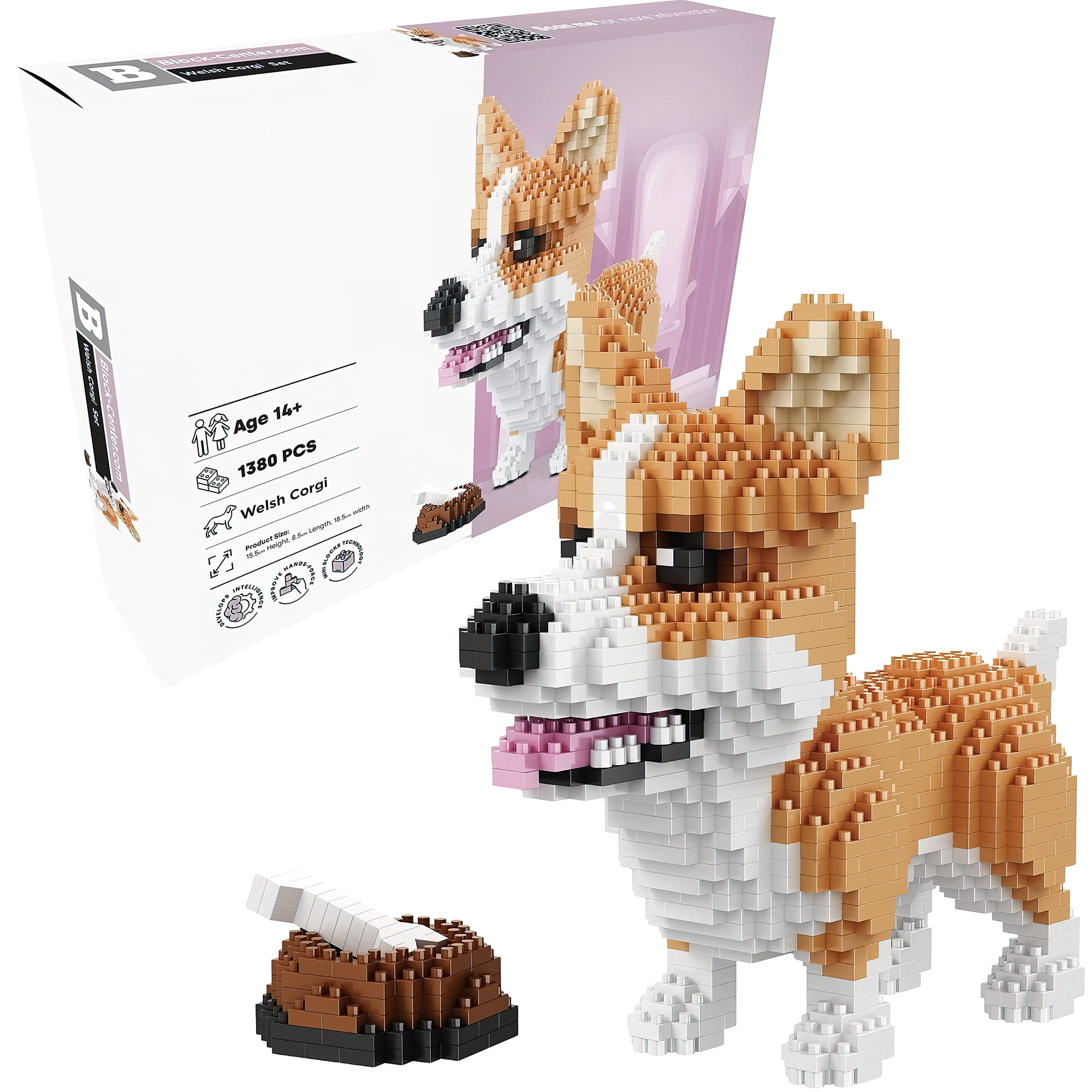 MACTANO Animal Mini Building Block Set, Cute Corgi Dog Toy, 1380PCS ABS ...