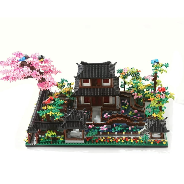 MACTANO Cherry Blossom Tree House Building Block Set, Multi Color ...