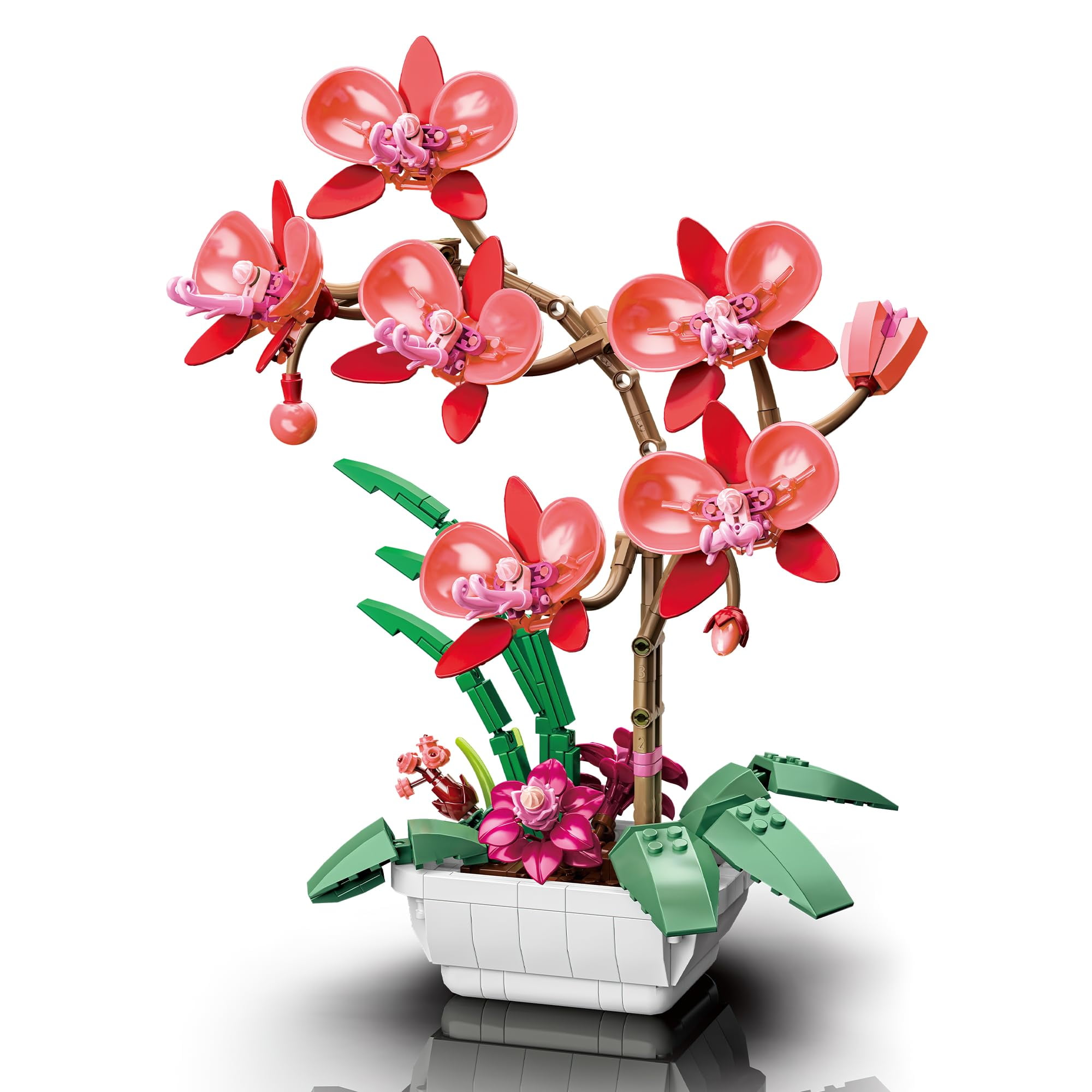 MACTANO Flower Building Block Set Orchid Bouquet Bonsai Building Brick ...