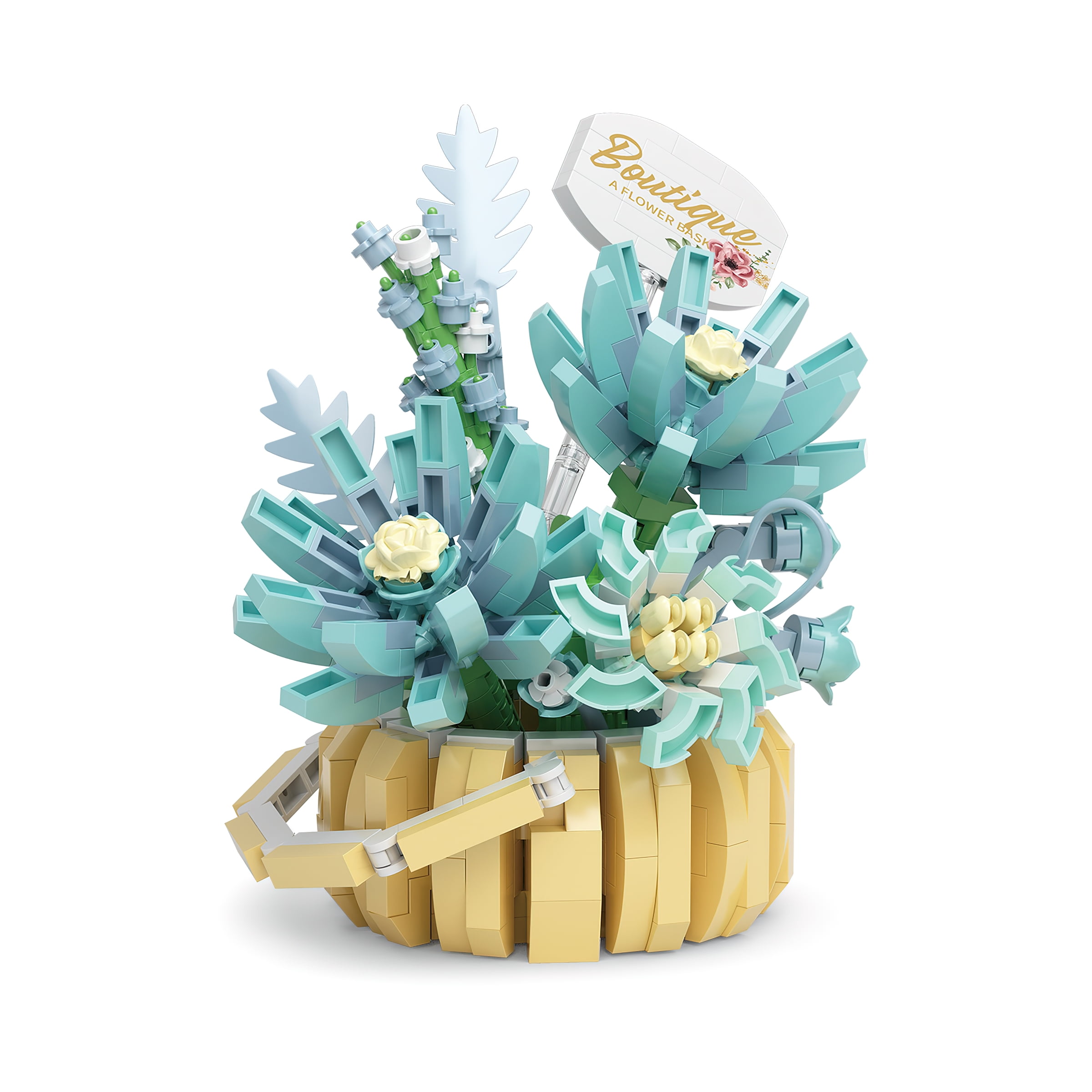 MACTANO Flower Micro Mini Building Block Set Blue Flower Building Kit ...