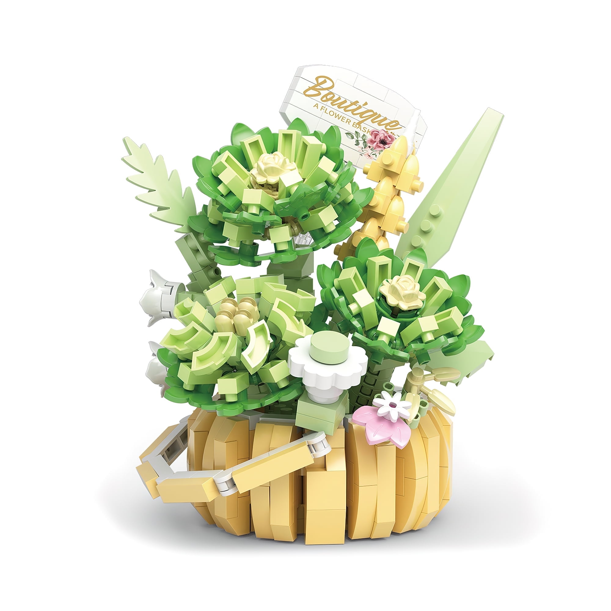 MACTANO Flower Micro Mini Building Block Set Green Flower Building Kit ...